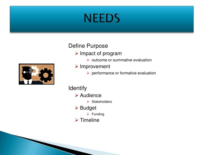 Basic steps to program evaluation