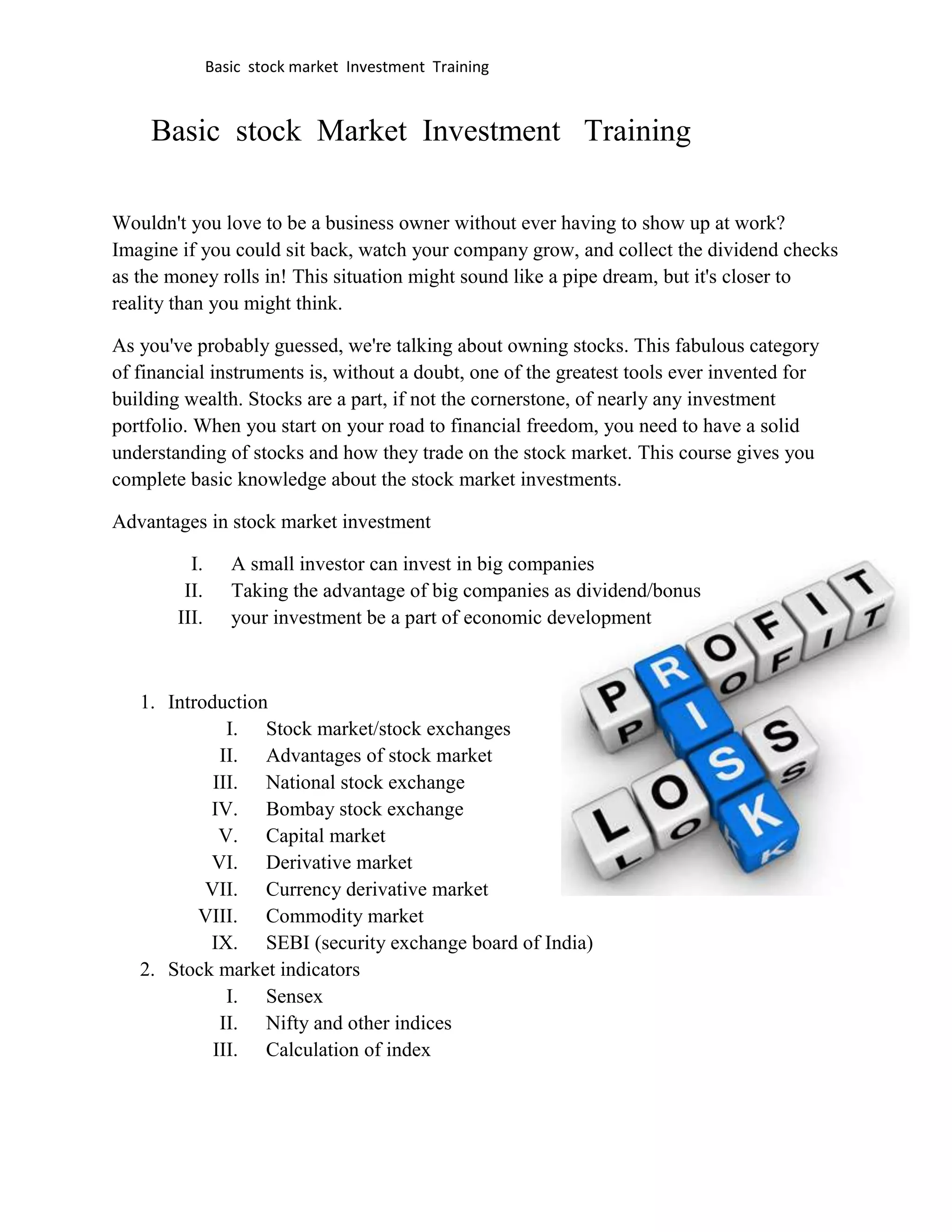 Basic stock market | PDF