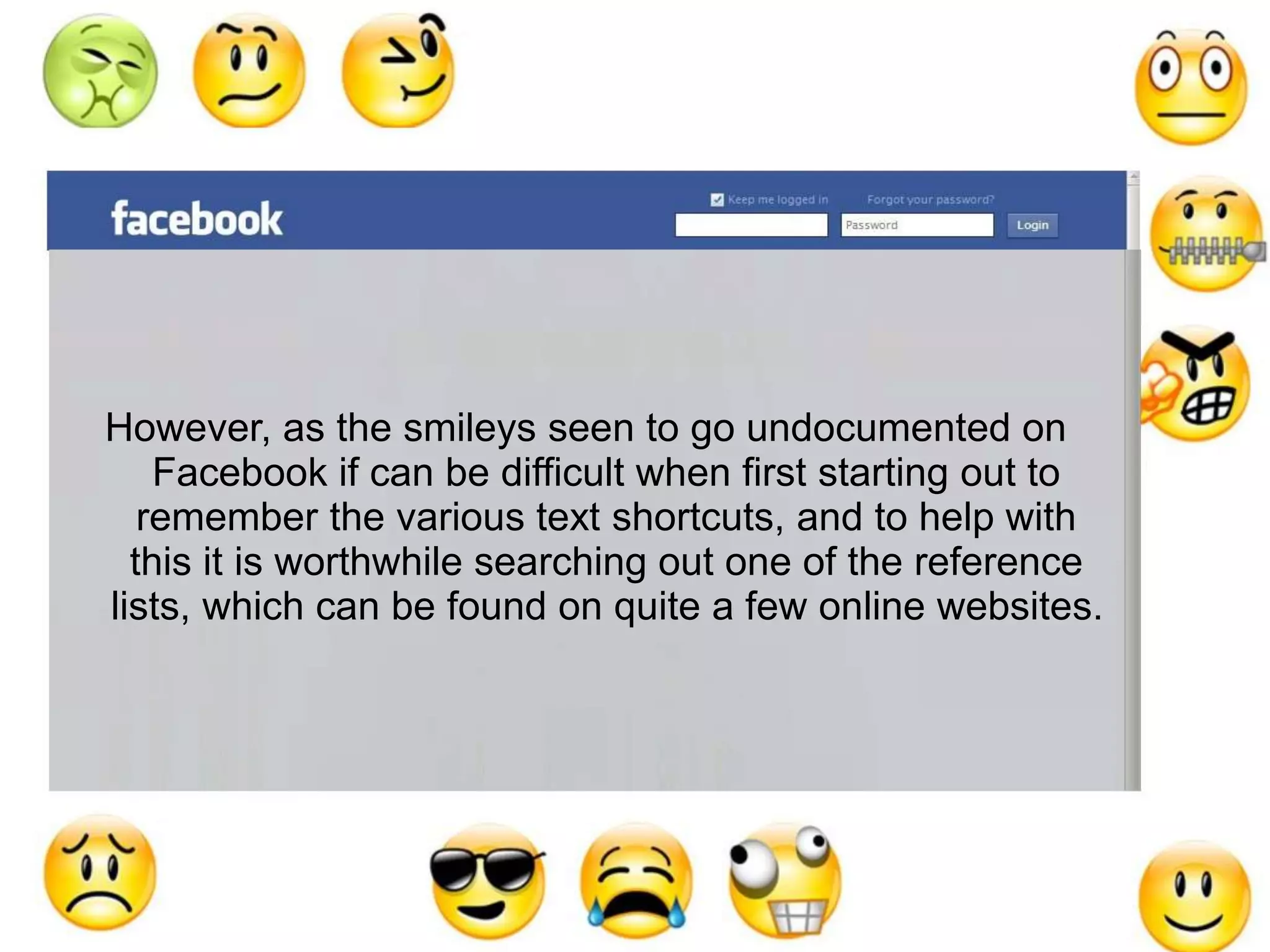 Basics to Facebook smileys | PPT