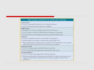 Basic strategies in business using IT | PPT
