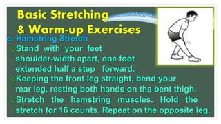 Basic stretching and warm up exercises | PPTX