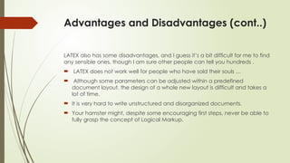 Basic structure of a LaTeX 2e with examples | PPTX