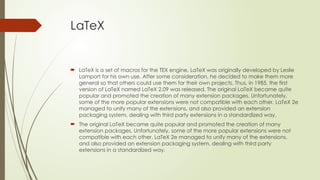 Basic structure of a LaTeX 2e with examples | PPTX