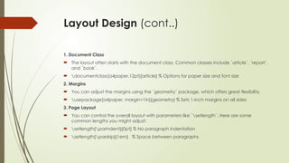 Basic structure of a LaTeX 2e with examples | PPTX