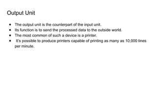Basic structure of computer( A computer consists of five functionally ...