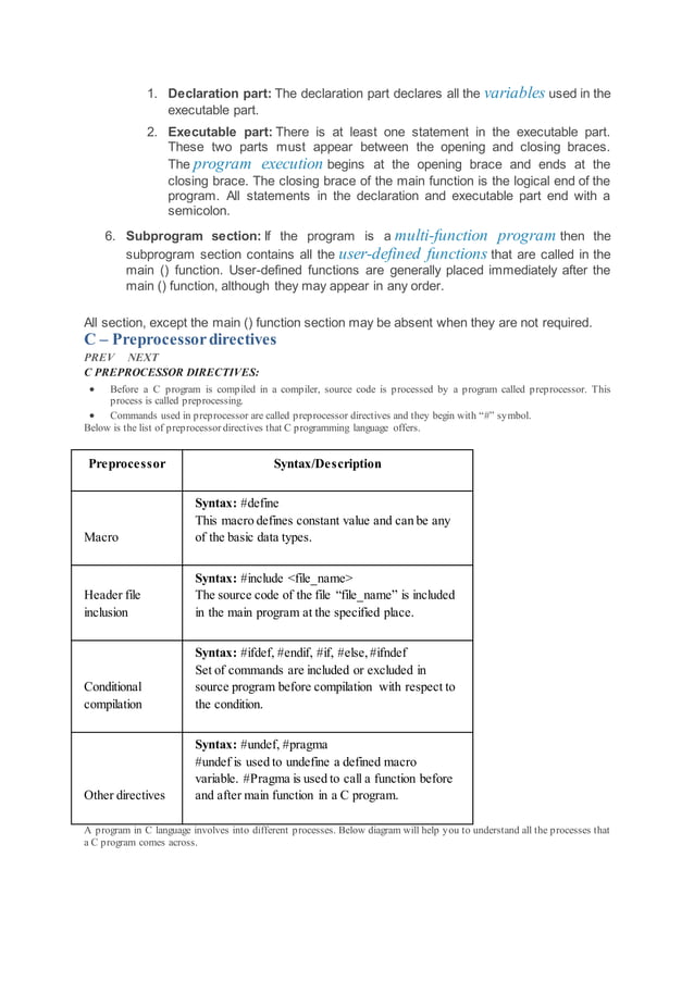 Basic structure of c programming | DOCX