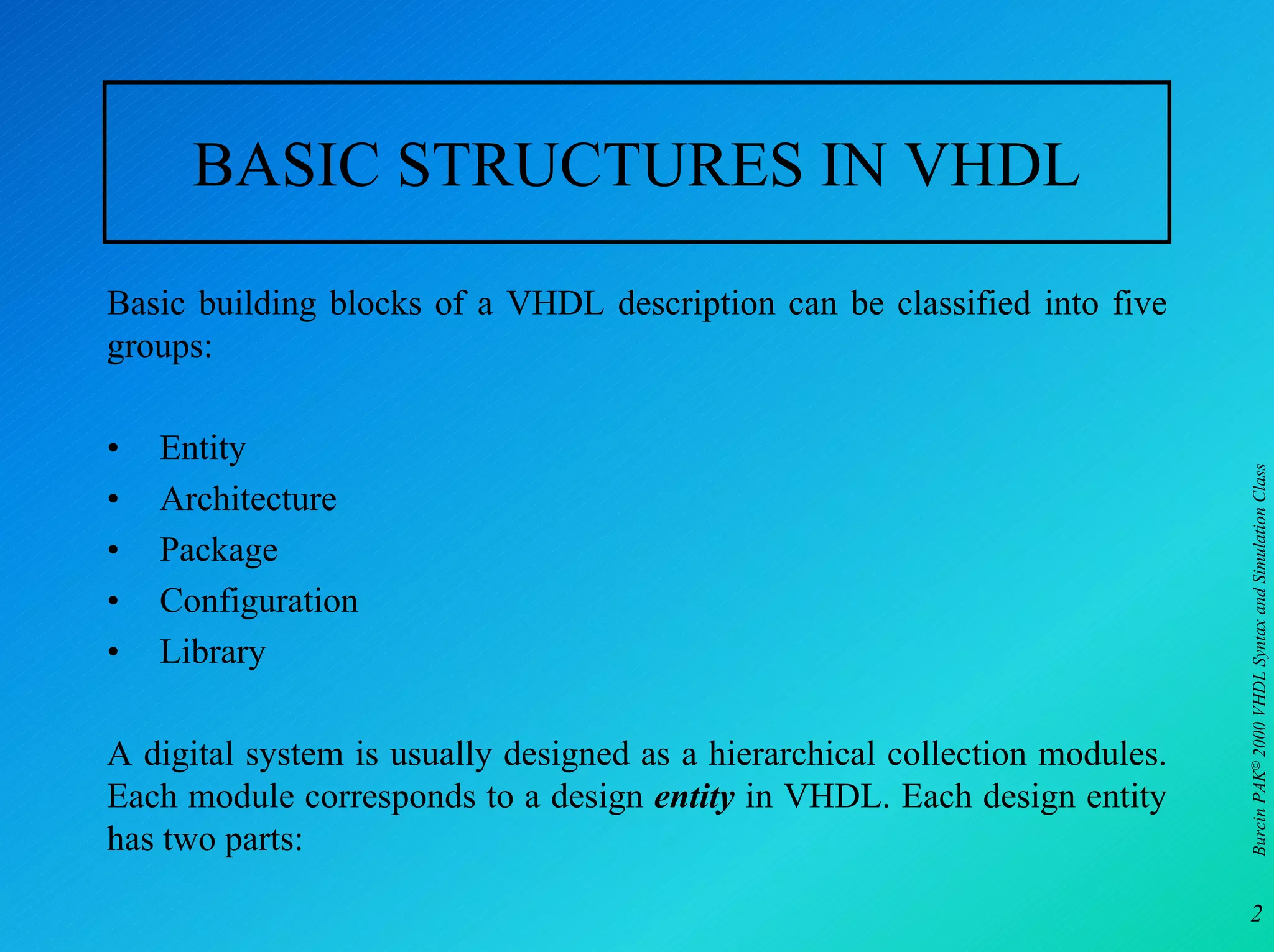 Basic structures in vhdl | PDF | Programming Languages | Computing