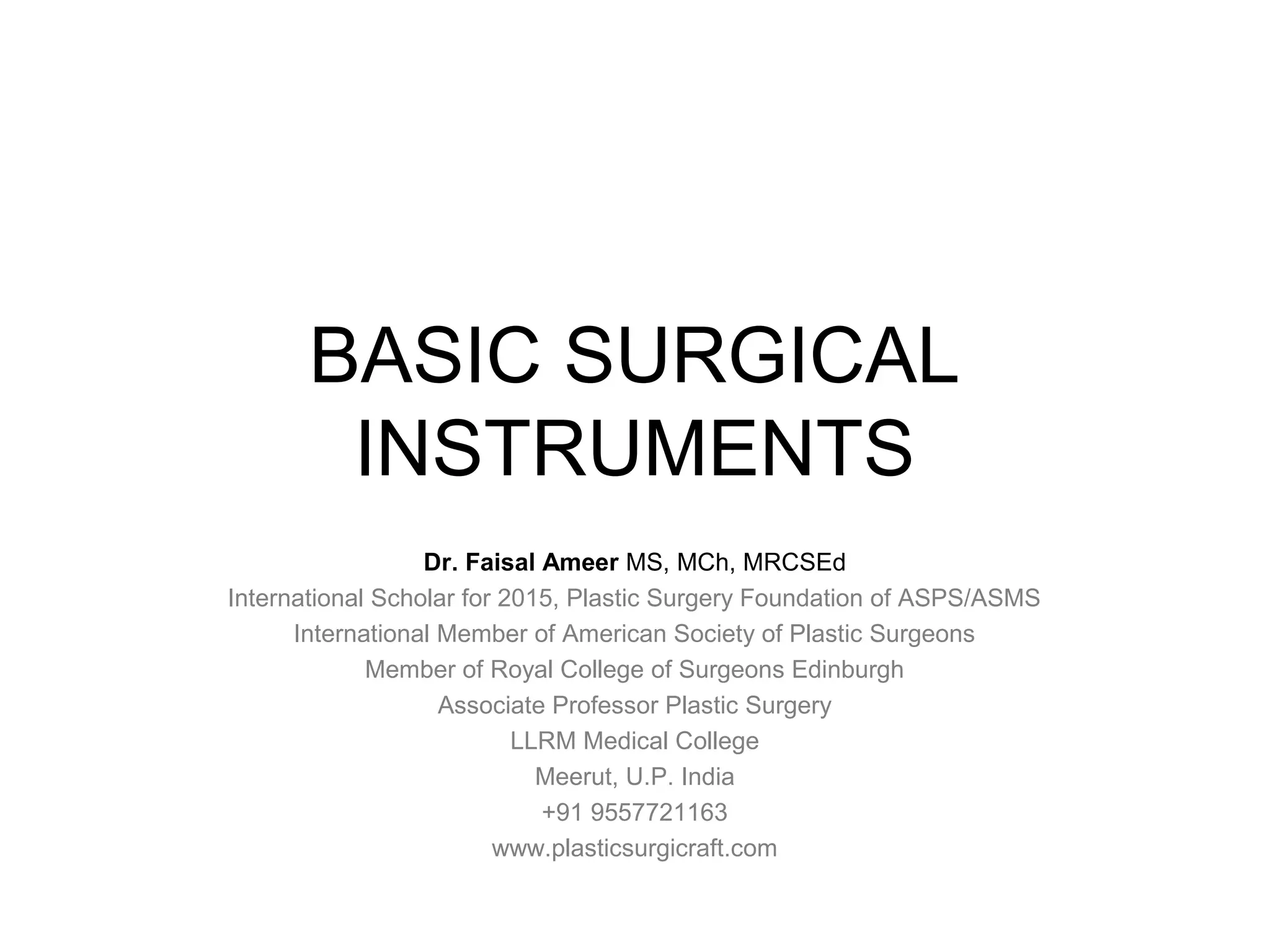 Basic surgical instruments | PPT