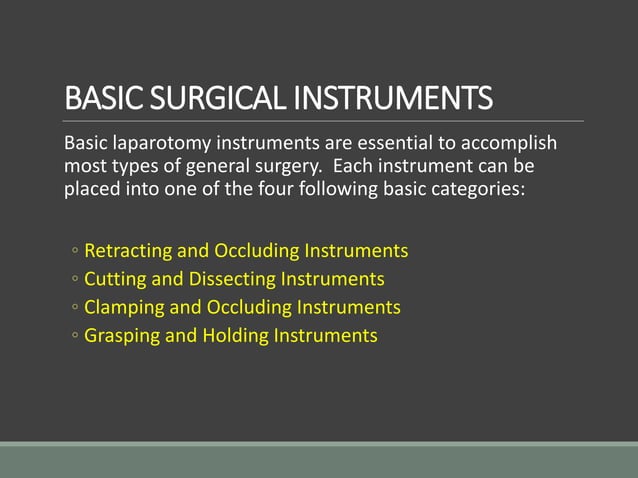 Basic surgical instruments | PPTX
