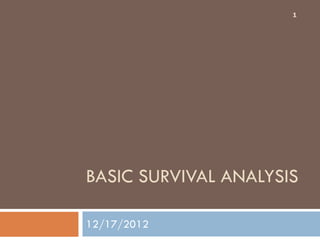 Basic survival analysis | PDF