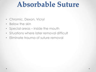 Basic suturing workshop | PPTX