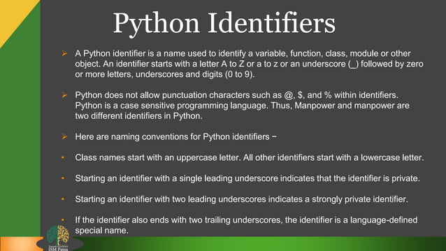 Basic syntax supported by python | PPT