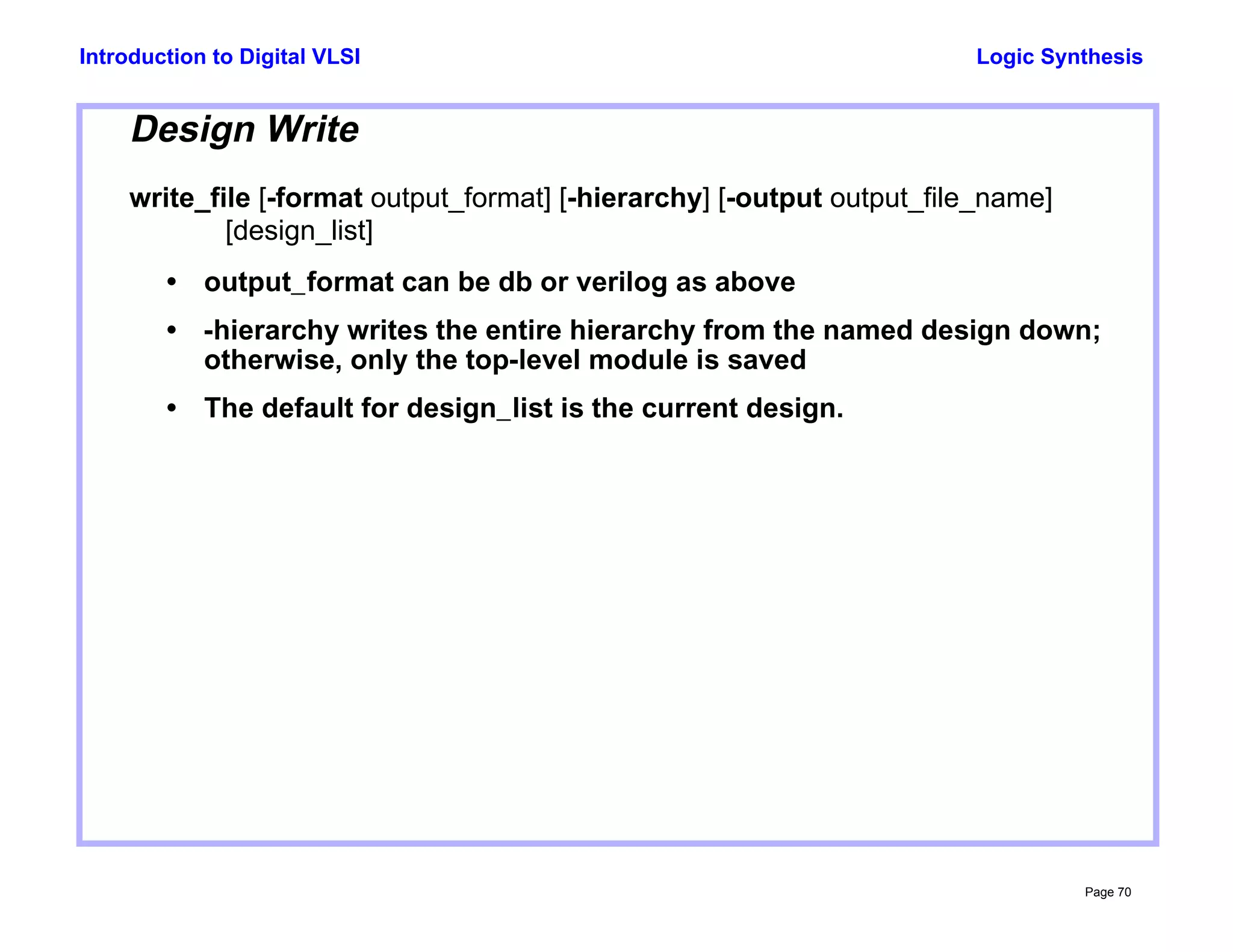 Basic synthesis flow and commands in digital VLSI | PDF