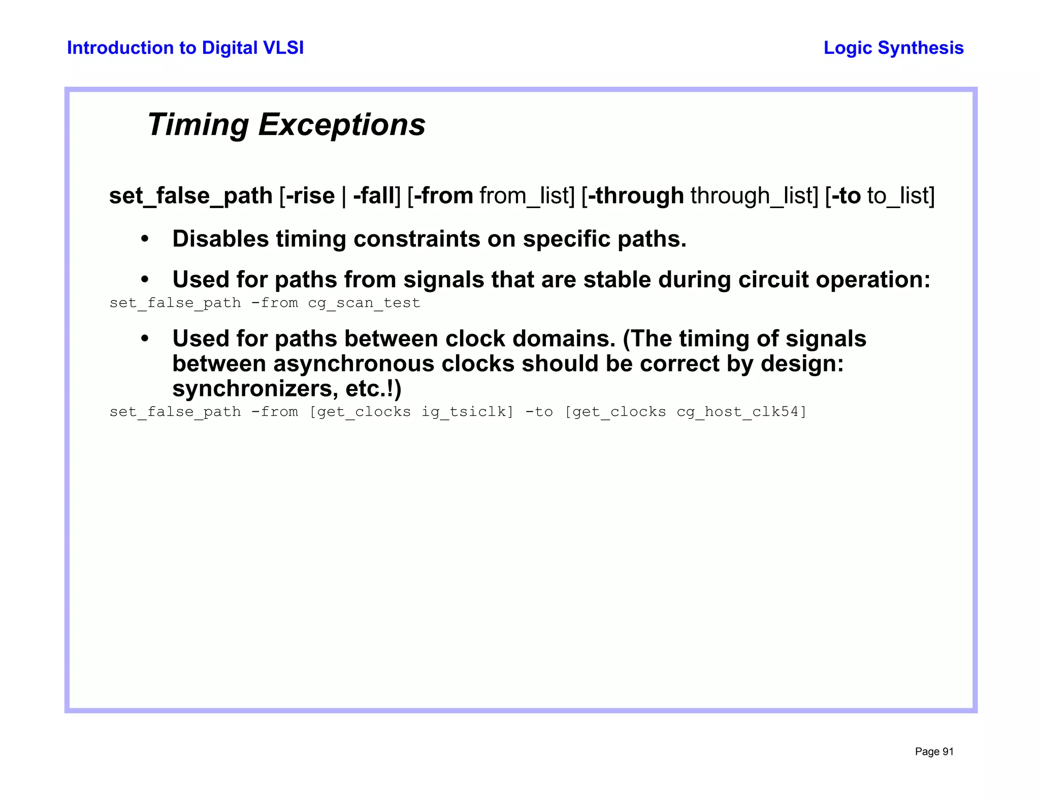 Basic synthesis flow and commands in digital VLSI | PDF