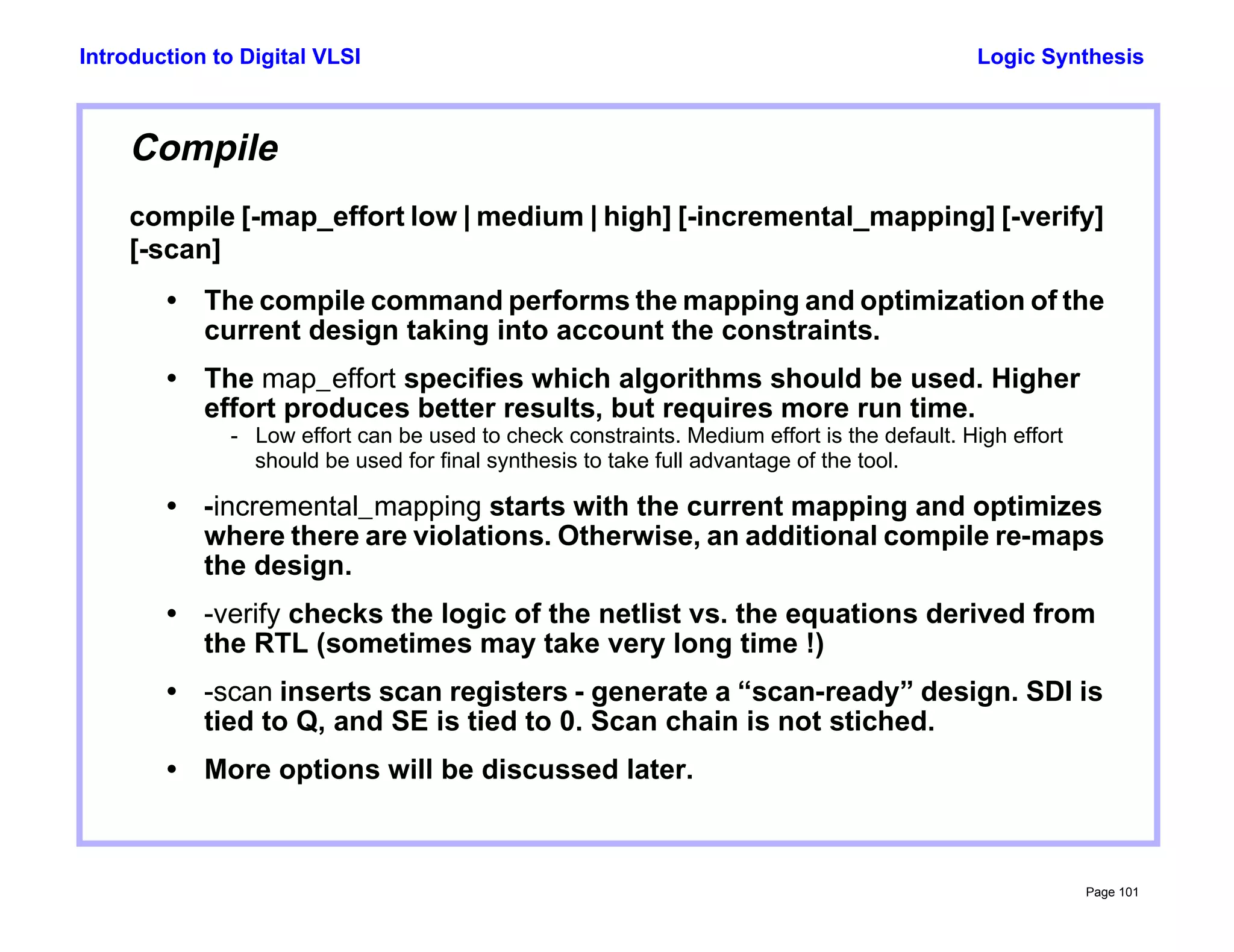 Basic synthesis flow and commands in digital VLSI | PDF