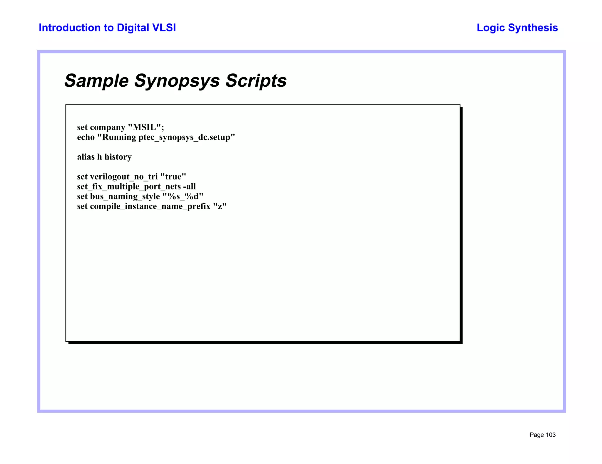 Basic synthesis flow and commands in digital VLSI | PDF