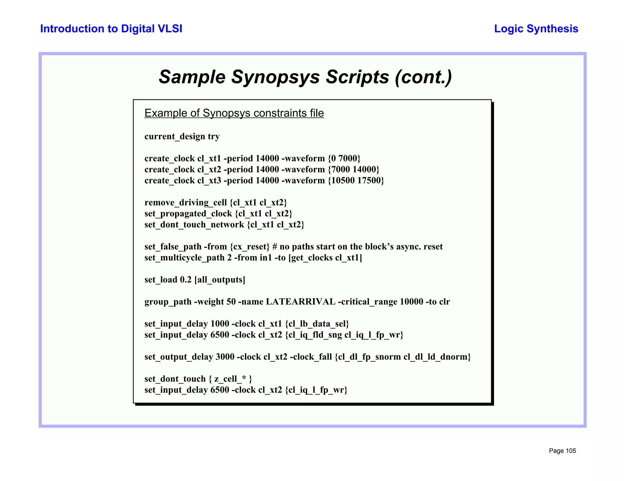 Basic synthesis flow and commands in digital VLSI | PDF