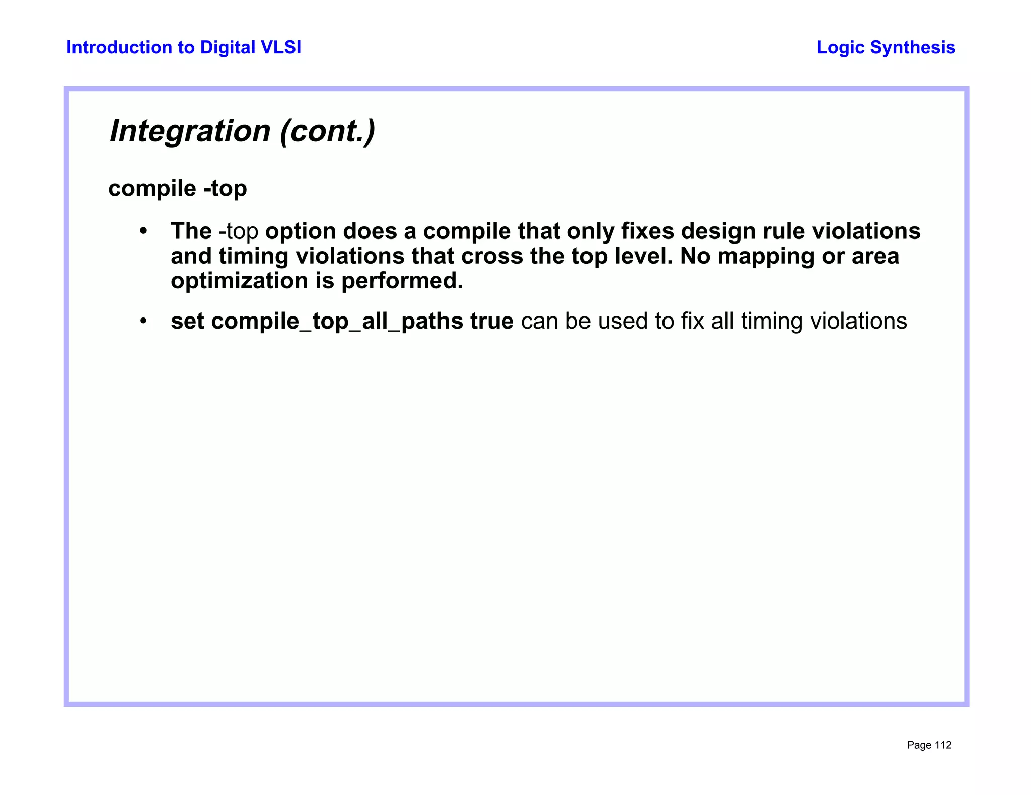 Basic synthesis flow and commands in digital VLSI | PDF