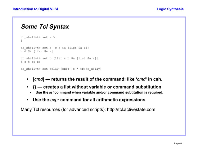 Basic synthesis flow and commands in digital VLSI | PDF
