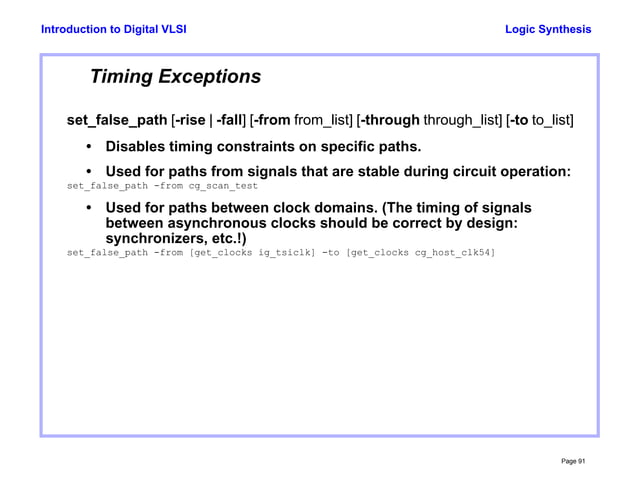 Basic Synthesis Flow And Commands In Digital Vlsi Pdf