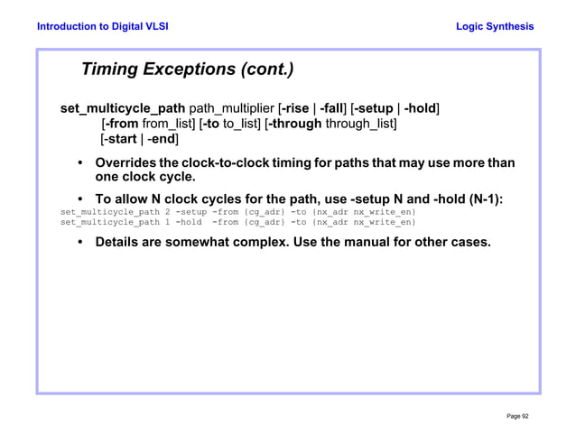 Basic synthesis flow and commands in digital VLSI | PDF
