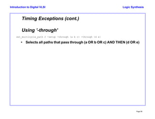 Basic synthesis flow and commands in digital VLSI | PDF