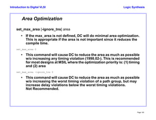 Basic synthesis flow and commands in digital VLSI | PDF
