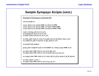 Basic synthesis flow and commands in digital VLSI | PDF