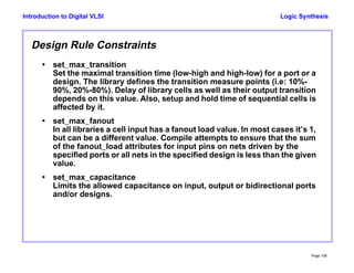 Basic synthesis flow and commands in digital VLSI | PDF
