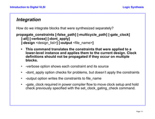Basic synthesis flow and commands in digital VLSI | PDF
