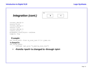 Basic synthesis flow and commands in digital VLSI | PDF