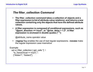 Basic synthesis flow and commands in digital VLSI | PDF