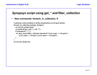 Basic synthesis flow and commands in digital VLSI | PDF