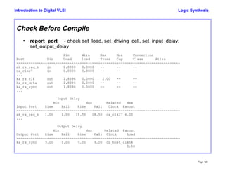 Basic synthesis flow and commands in digital VLSI | PDF