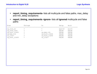Basic synthesis flow and commands in digital VLSI | PDF