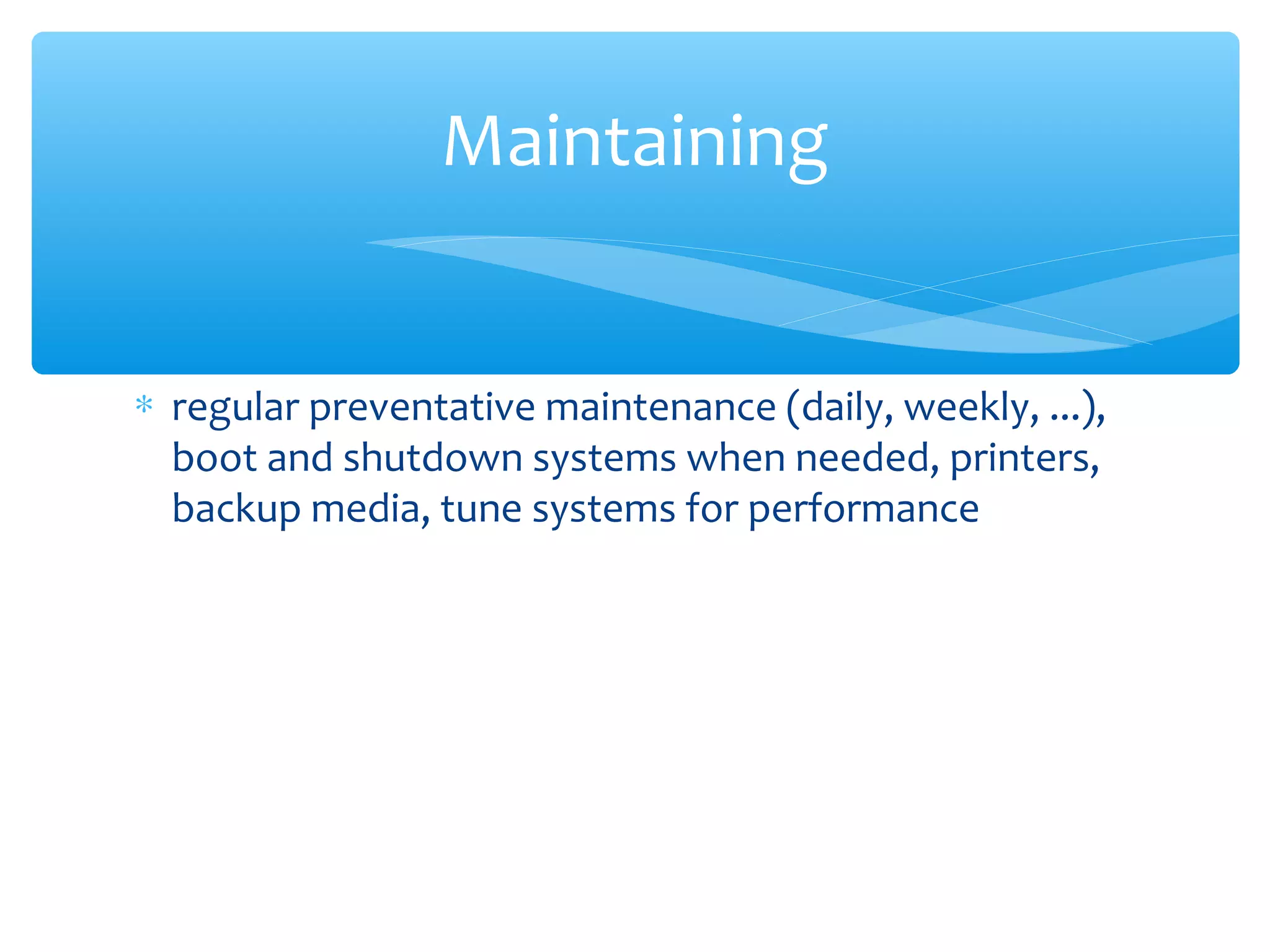 Basic system administration tasks | PPT