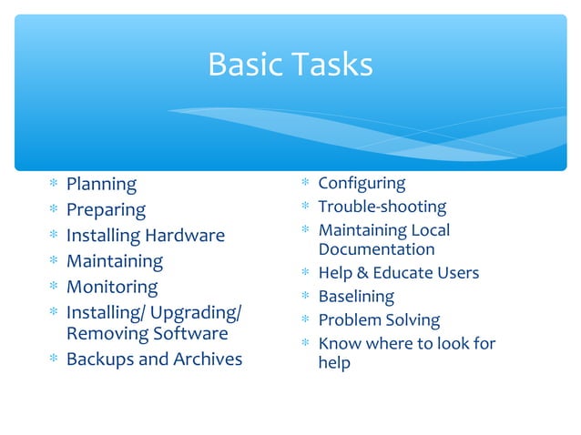 Basic system administration tasks | PPT