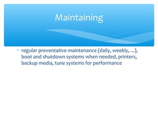 Basic system administration tasks | PPT
