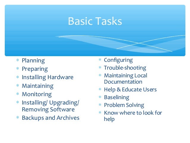 Basic system administration tasks