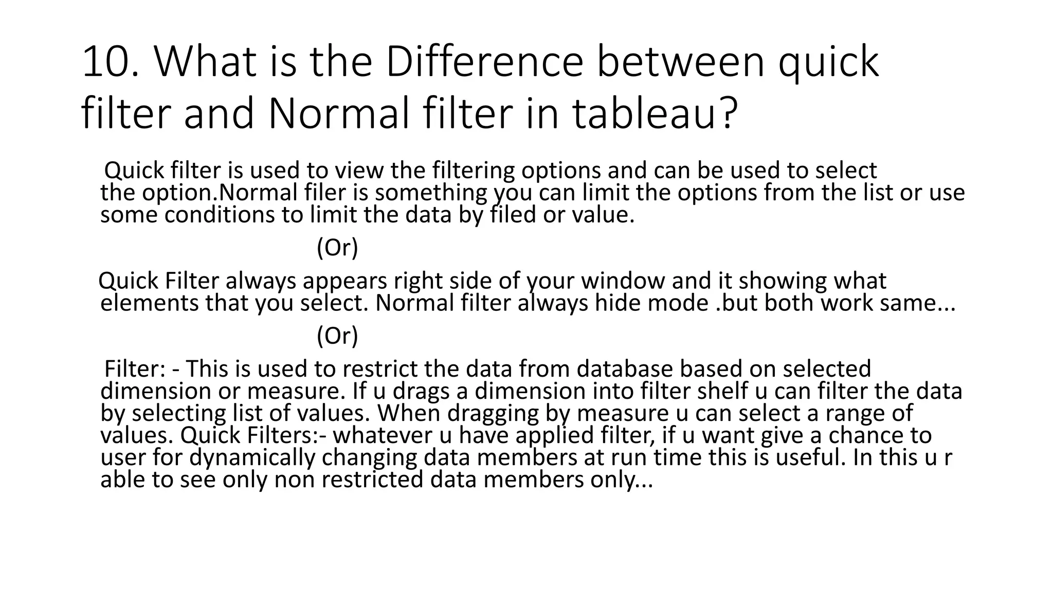 Tableau Basic Questions | PPT