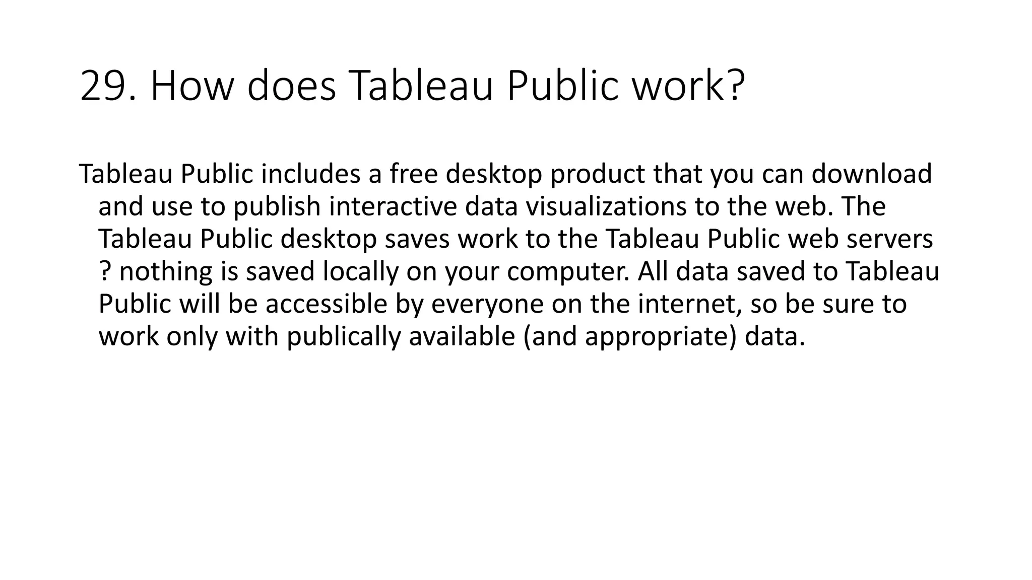 Tableau Basic Questions | PPT