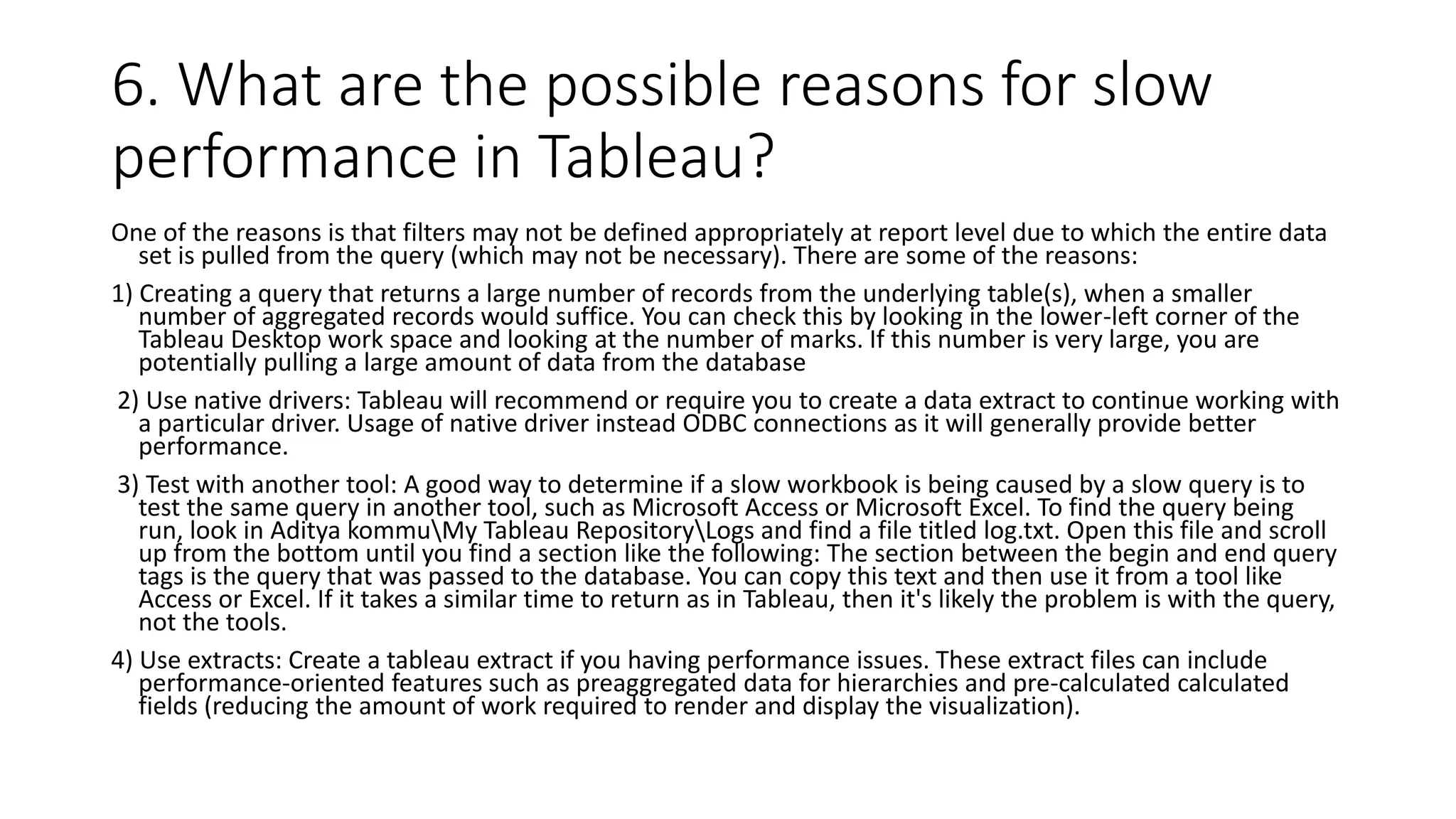Tableau Basic Questions | PPT