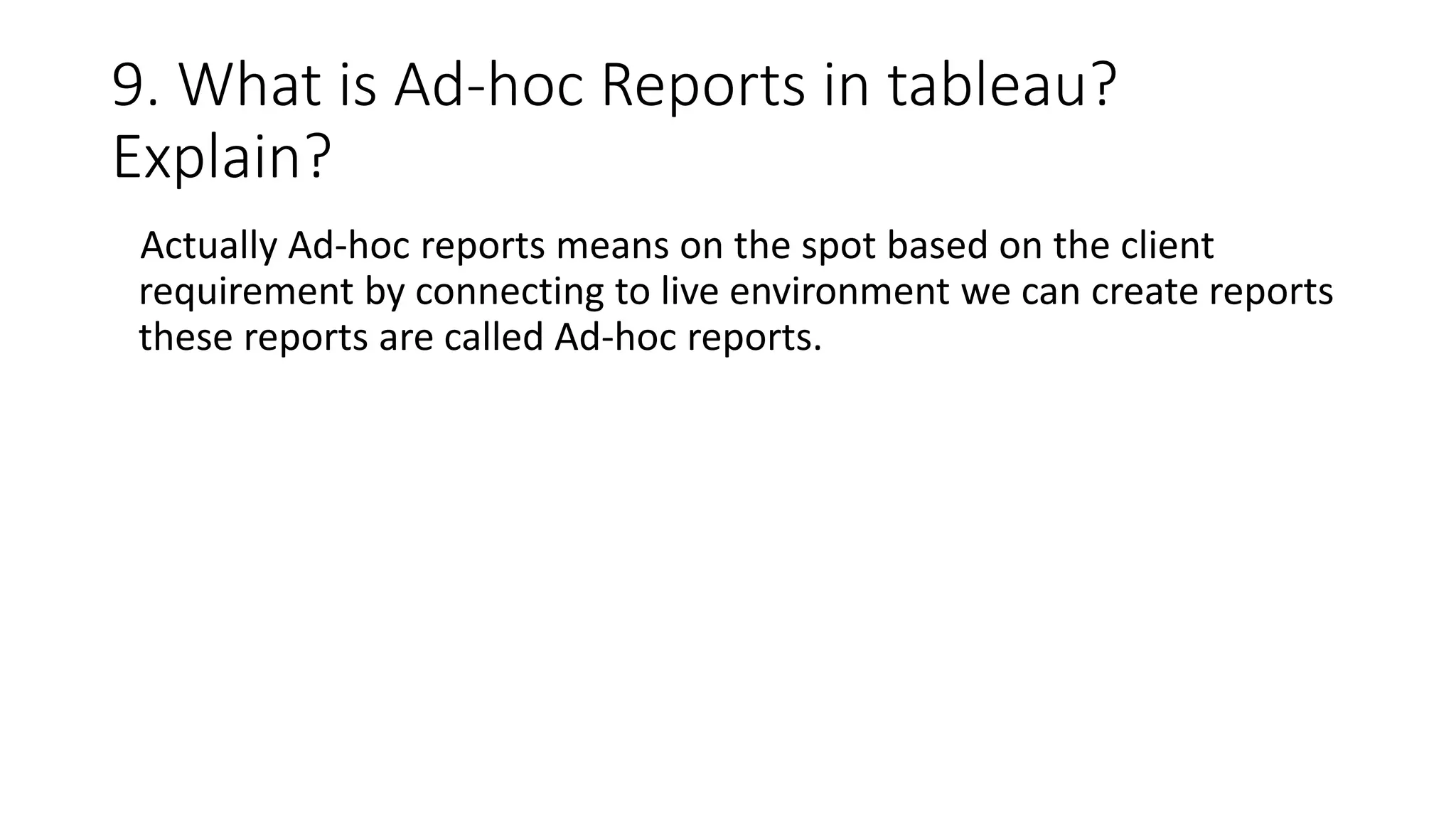 Tableau Basic Questions | PPT