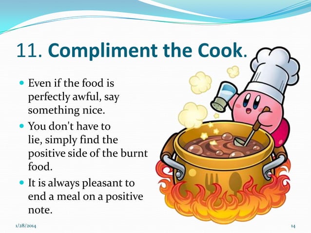 Basic table manners | PPTX | Cooking | Food & Drink