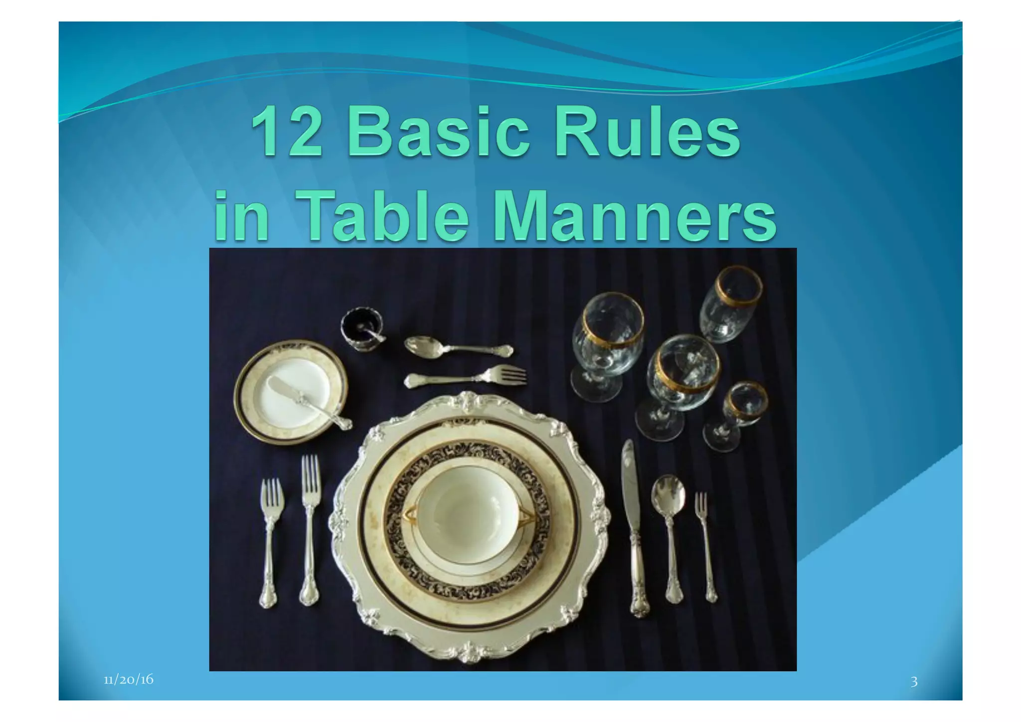 Basic table manners sample | PDF