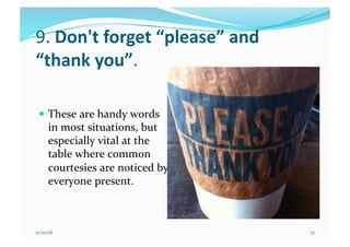 Basic table manners sample | PDF