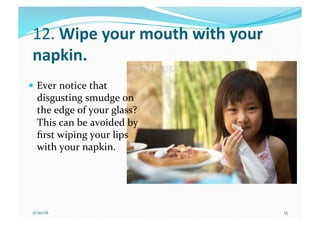 Basic table manners sample | PDF