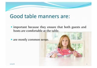 Basic table manners sample | PDF