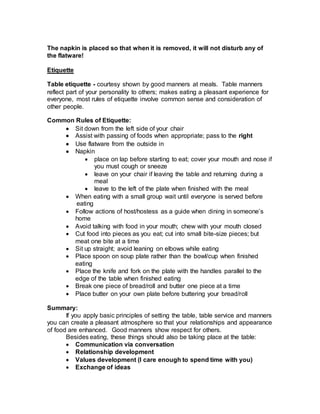 Basic tablesetting | PDF