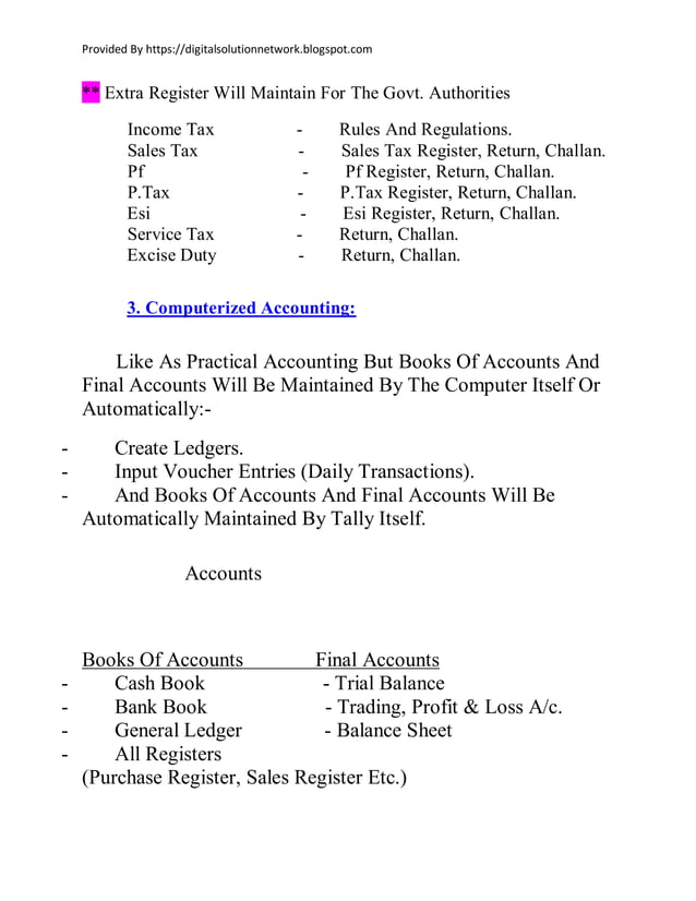 Basic tally notes | PDF | Stocks and Bonds | Personal Investing